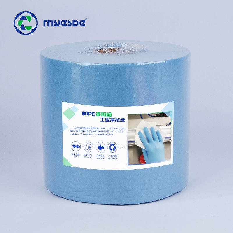 500PCS Blue Industrial Wiper Rolls Strong Absorbent - Maker