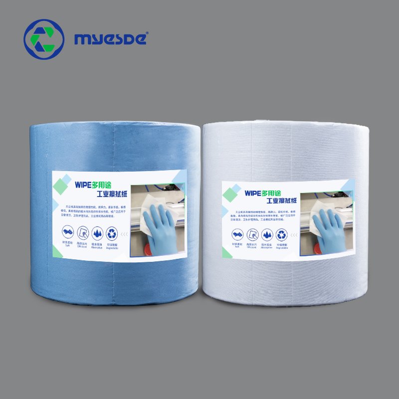 500PCS Blue Industrial Wiper Rolls Strong Absorbent - Maker